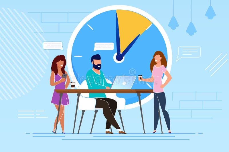 Vector Illustration Short Coffee Break Cartoon Stock Vector ...