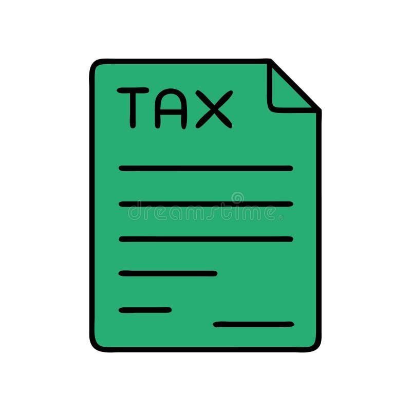 Green Tax Document Vector Illustration for Financial and Accounting Use ...