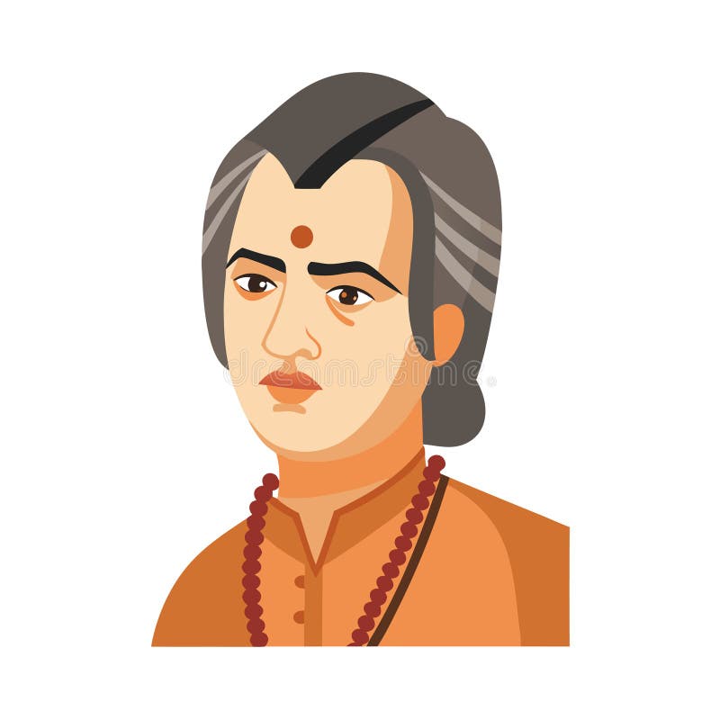 Traditional Indian Sage Portrait Vector Illustration for Cultural Art ...