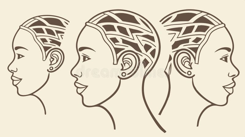 Head Profile Variations, Diverse Face Designs Vector Design Generative ...