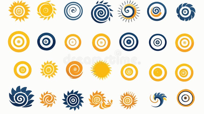 Spiral Set of Different Forms Vector Illustration Stock Illustration - Illustration of ...