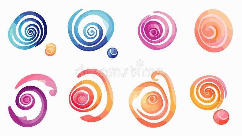 Spiral Set of Different Forms Vector Illustration Stock Illustration - Illustration of modern ...