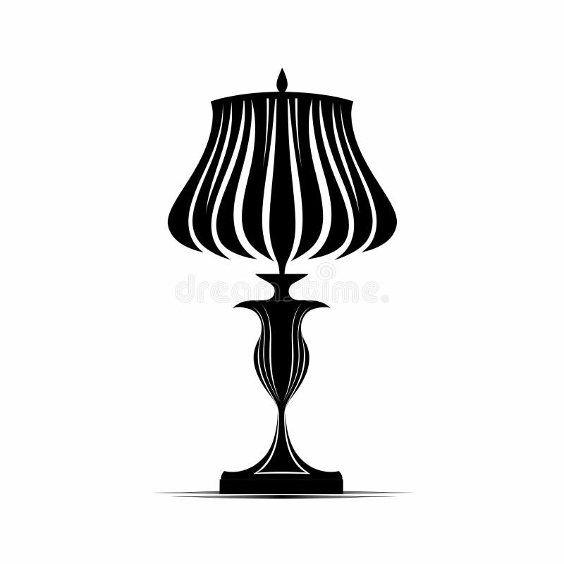 A Stylish Silhouette of a Table Lamp with a Decorative Shade Showcasing ...