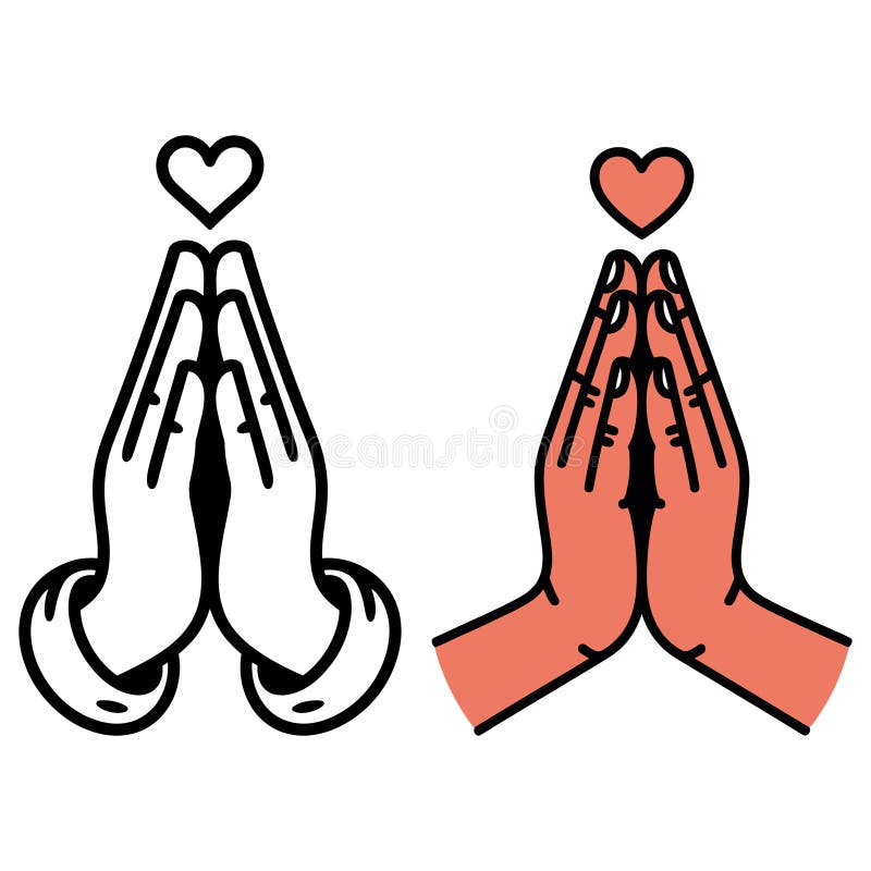 Vector Praying Hands Heart Stock Illustrations – 442 Vector Praying ...