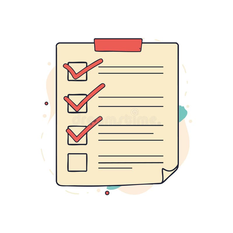 Vector Checklist Red Pen Stock Illustrations – 910 Vector Checklist Red ...