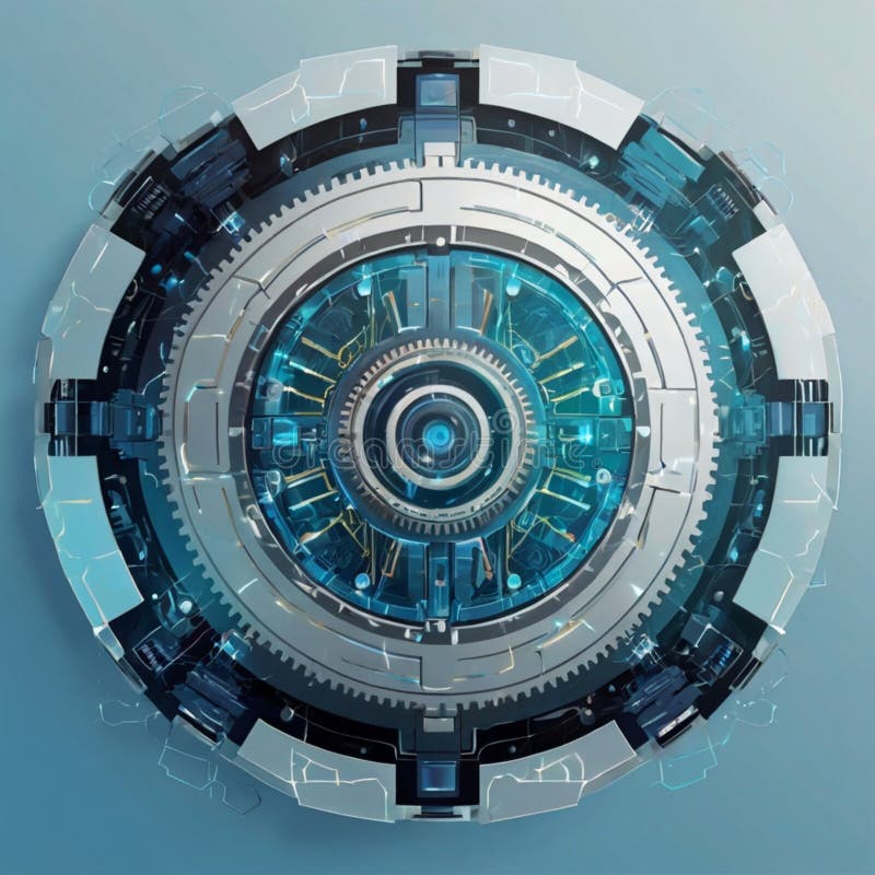 This Vector Illustration Shows a Circuit Board, Gear Wheel, Engineering ...