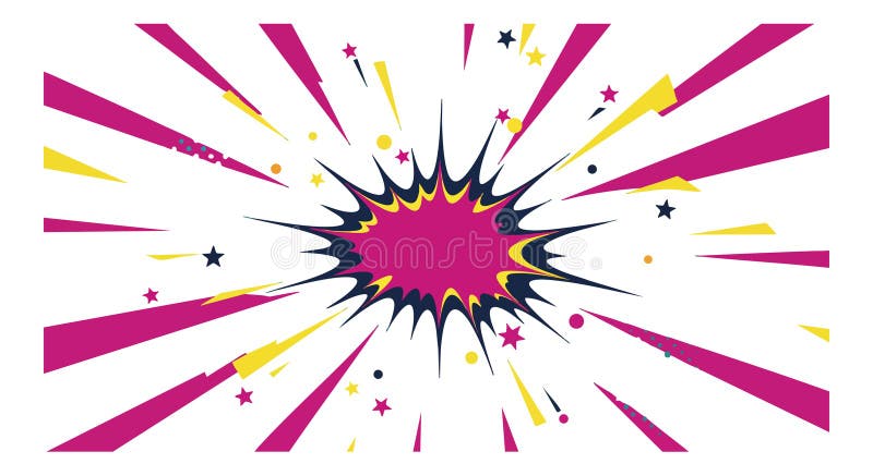 Colorful Comic Explosion with Pink and Yellow Rays and Star Shapes ...