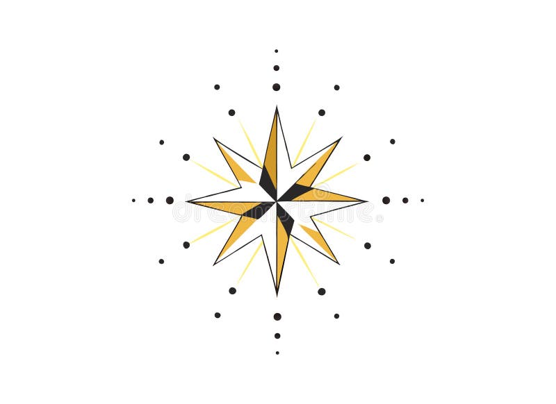 Elegant Compass Rose Design Illustration - Vector Art Stock Vector ...