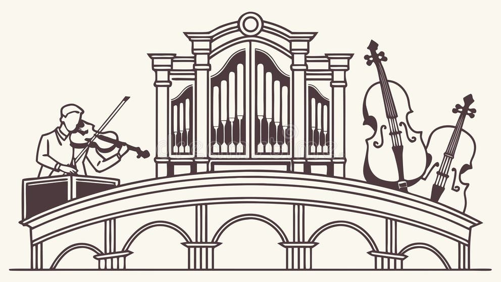 Pipe Organ and Classical Instruments, Vector Design Generative AI Stock ...