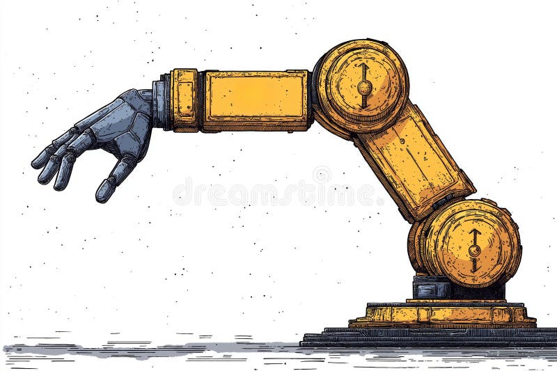 Vector Graphic of a Stop Sign and Robot Arm Representing Limits Stock ...