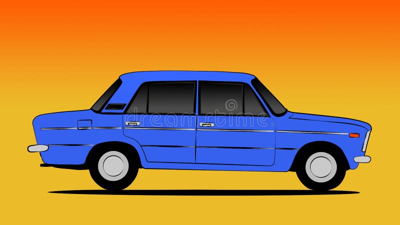 Illustration. Side View. `Lada` VAZ-2106 Car Stock Illustration ...