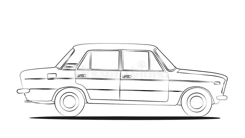 Illustration. Side View. `Lada` VAZ-2106 Car Stock Illustration ...