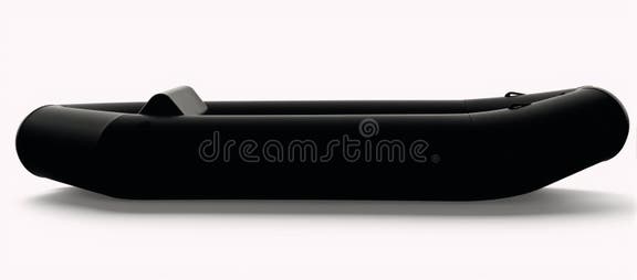 Vector Illustration Side View Silhouette of Isolated White Raft ...