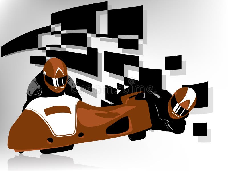 Sidecar racer stock vector. Illustration of black, active - 29717135
