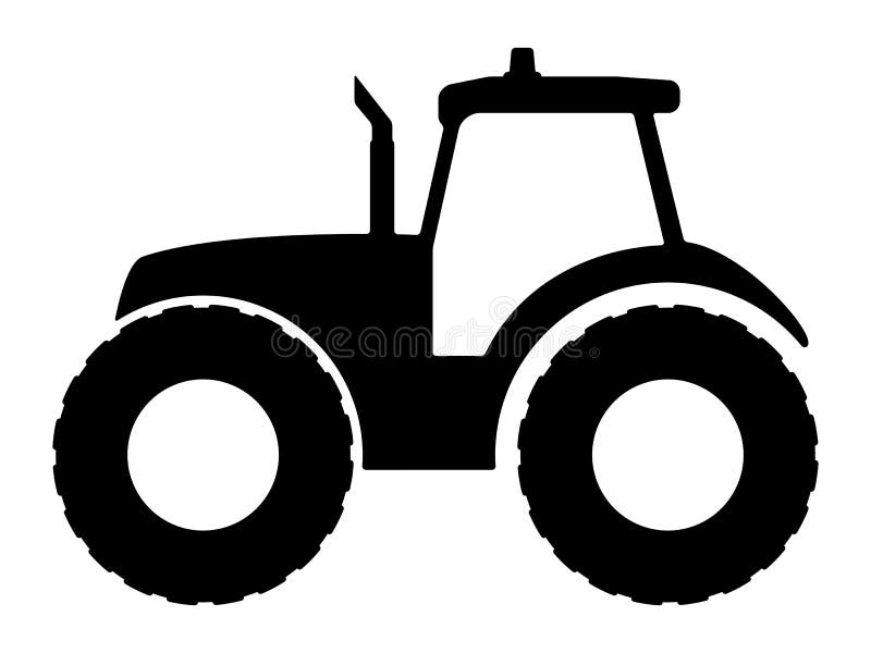 Tractor Silhouette on a White Background. Stock Vector - Illustration ... Tractor Silhouette on a White Background. Stock Vector - Illustration ...