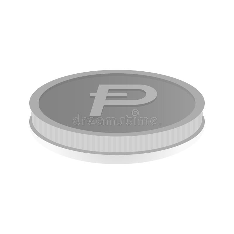 Vector Illustration of a Silver Coin with the Symbol Cryptocurrency ...