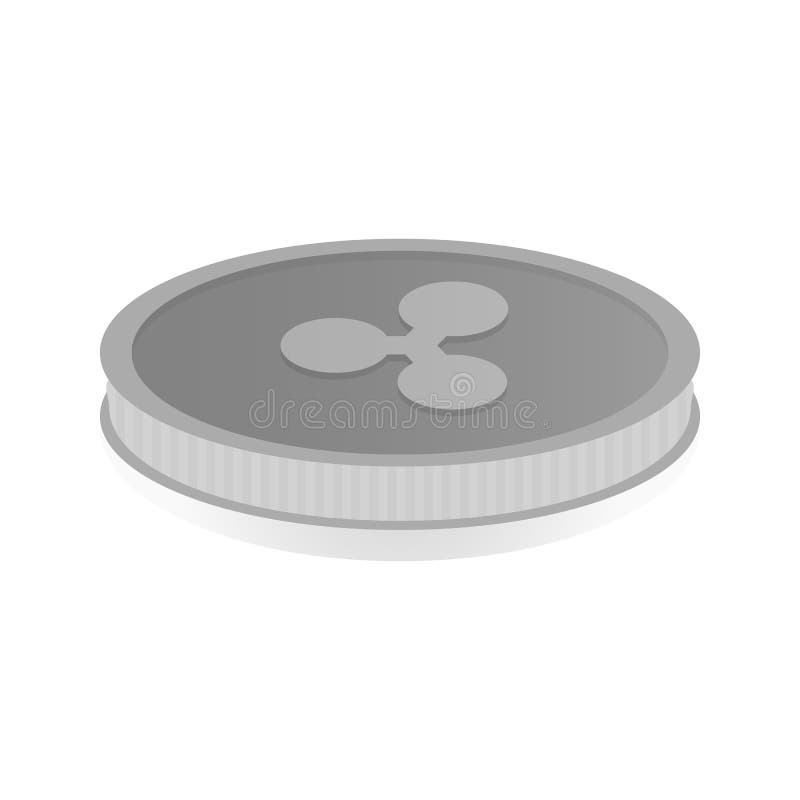 Vector Illustration of a Silver Coin with the Symbol Cryptocurrency ...