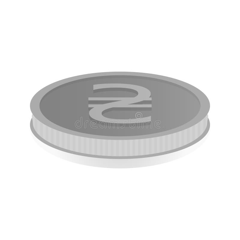 Vector Illustration of a Silver Coin with the Symbol of the Hryvnia ...
