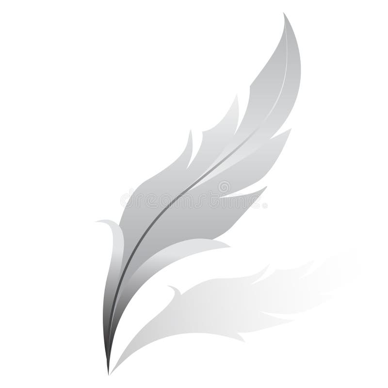 Silver Feather Stock Vector Illustration Of Design Isolate 30056814