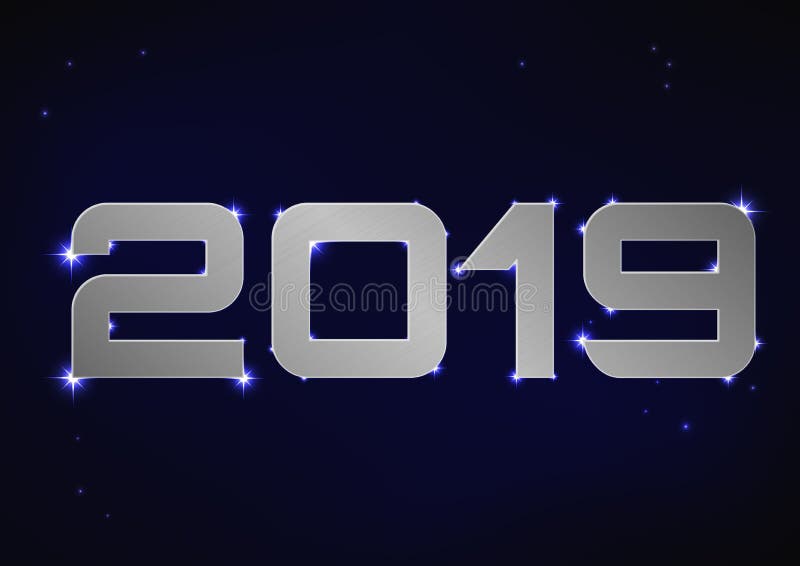 Number 2019 Constallation Blue Silver Stock Vector - Illustration of ...