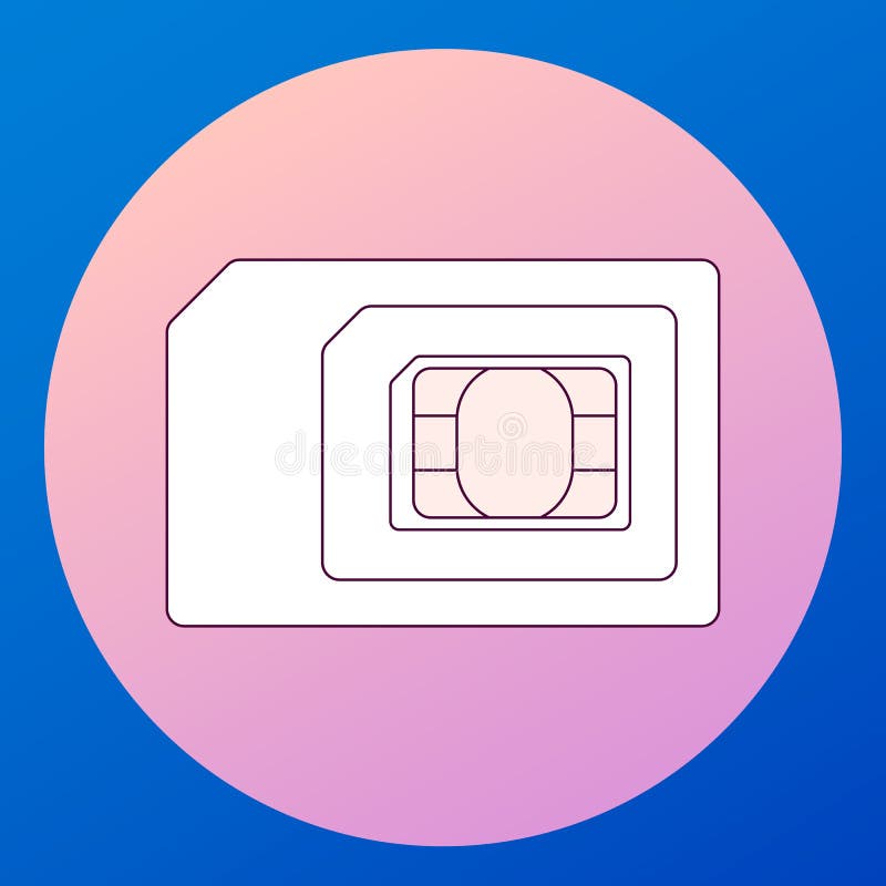 Vector Illustration. SIM Card. Micro, Mini, Nano. Round Icon Fla Stock ...