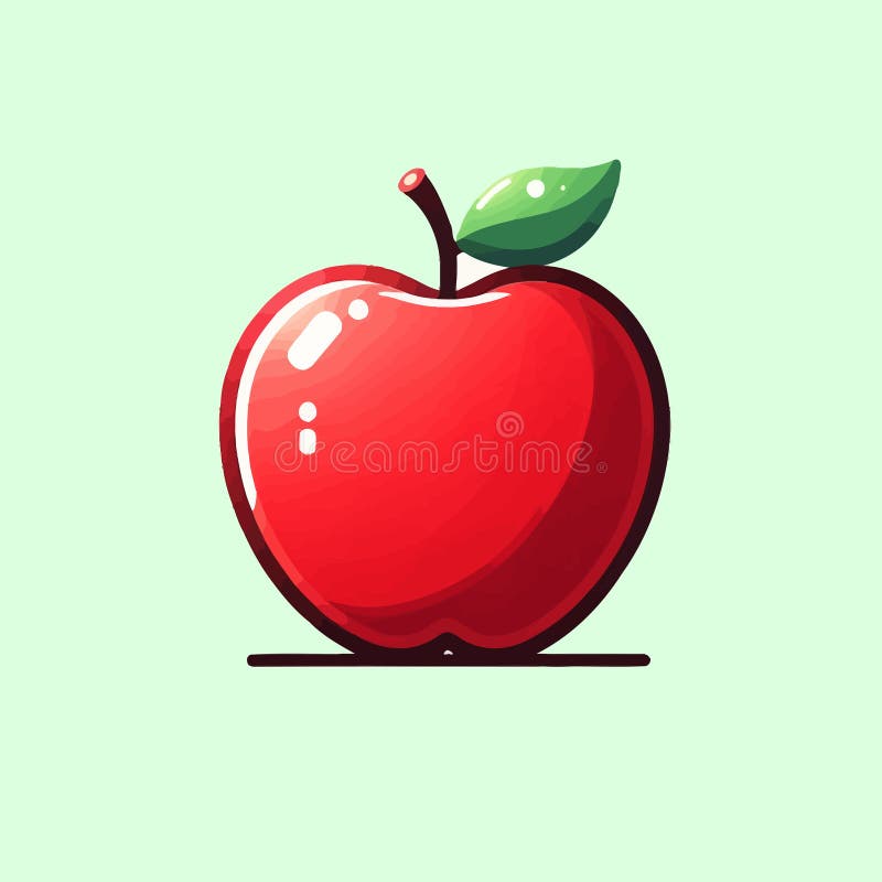 Vector Illustration of a Simple Apple Stock Vector - Illustration of ...