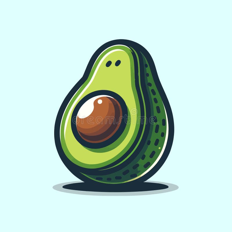 Vector Illustration of a Simple Avocado Stock Vector - Illustration of ...