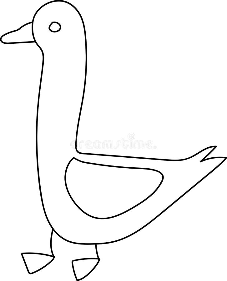 Vector Illustration of a Black Outline Goose Stock Illustration ...