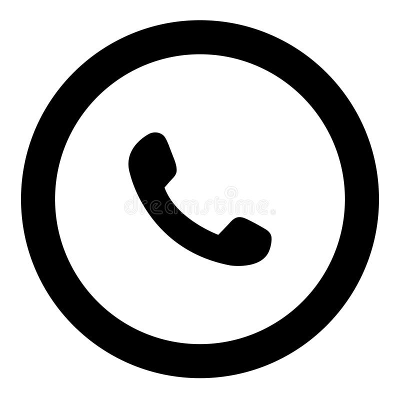 Simple Black Phone Icon Template Design with Round Drill Shape Stock ...