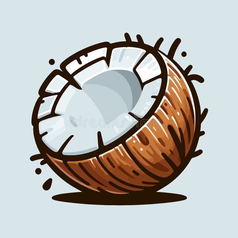 Vector Illustration of a Simple Coconut Stock Vector - Illustration of ...