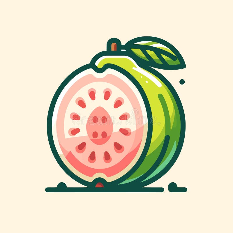 Vector Illustration of a Simple Guava Stock Vector - Illustration of ...