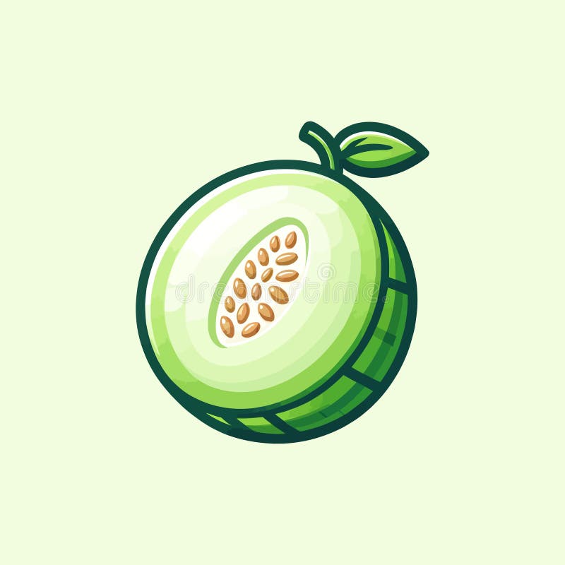 Vector Illustration of a Simple Honeydew Melon Stock Vector ...