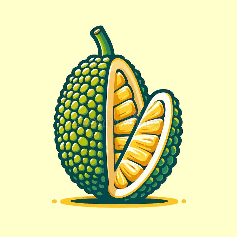Vector Illustration of a Simple Jackfruit Stock Vector - Illustration ...