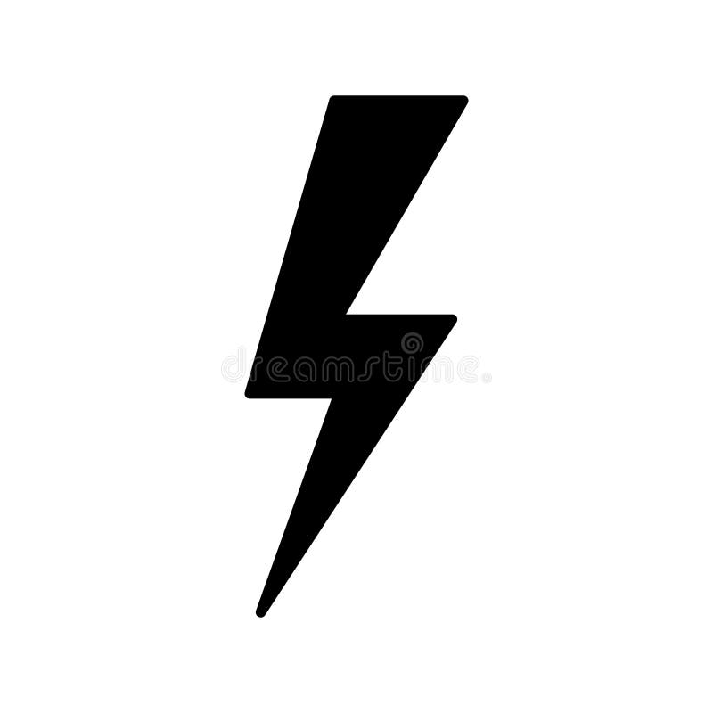 Vector Illustration of a Simple Lightning Bolt, Depicted As a Solid ...