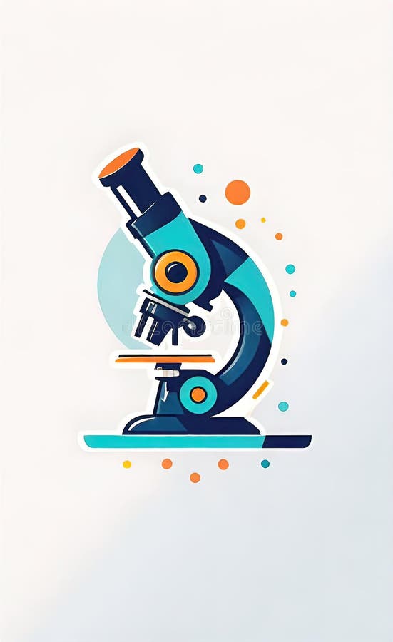 Vector Illustration, Simple Logo of a Microscope in a Laboratory with ...