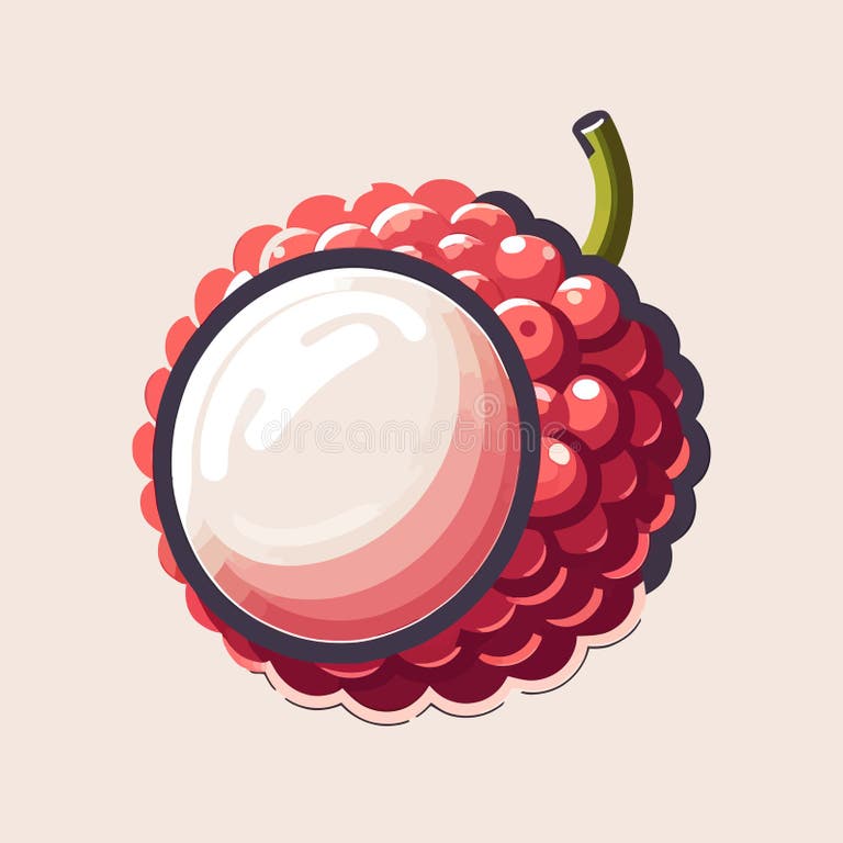 Vector Illustration of a Simple Lychee Stock Vector - Illustration of ...