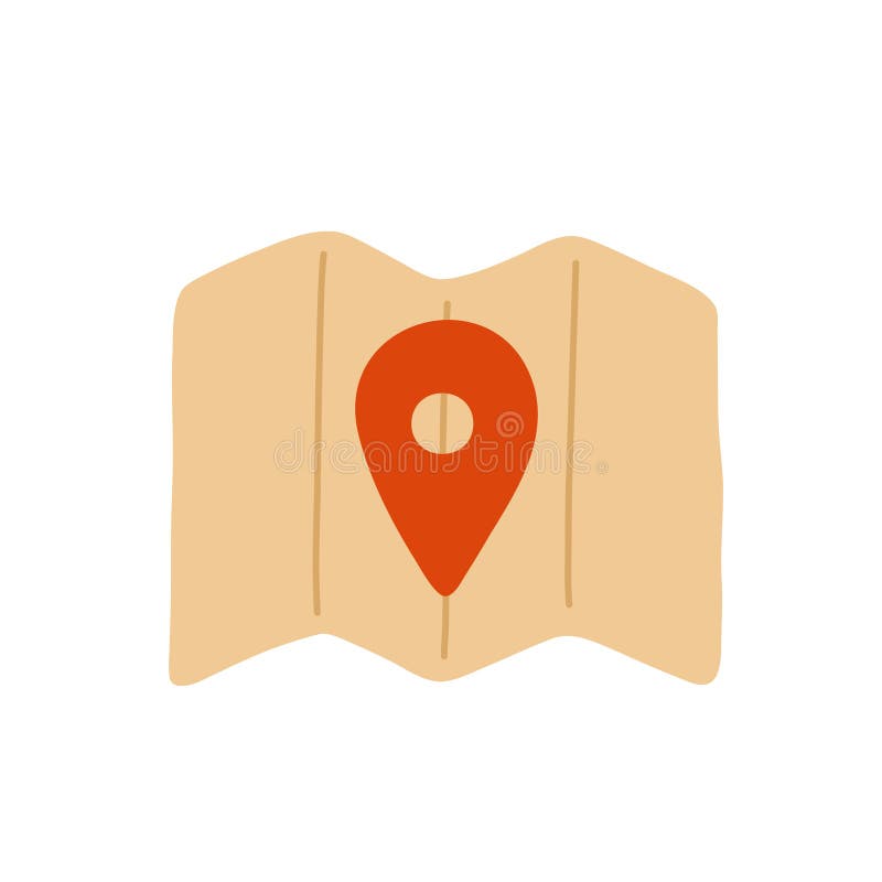 Vector Illustration of a Simple Map with a Location Pin Icon. Perfect ...
