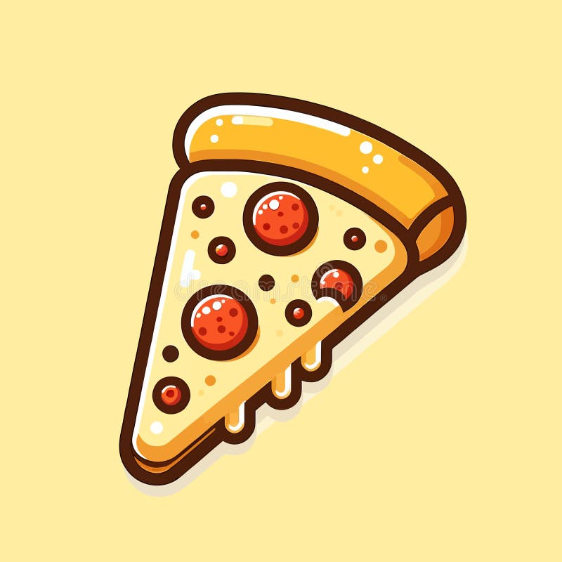 Vector Illustration of a Simple Pizza Slice Stock Vector - Illustration ...