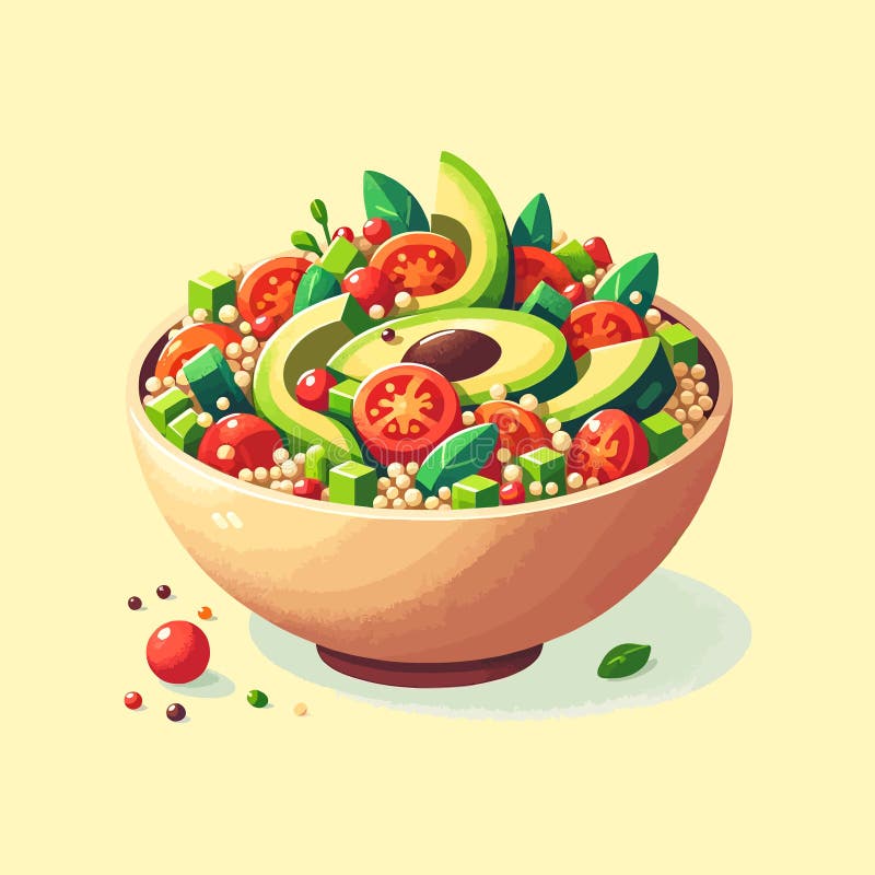 Vector Illustration of a Simple Quinoa Salad Stock Vector ...