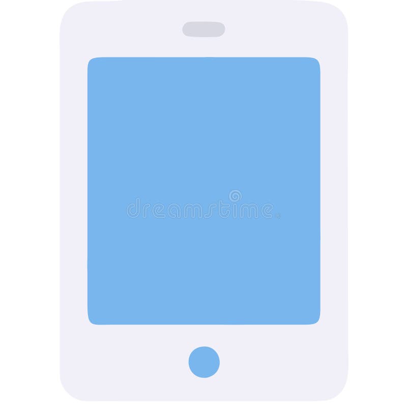Vector Illustration Simple Tablet Blue Screen for Digital Design and ...
