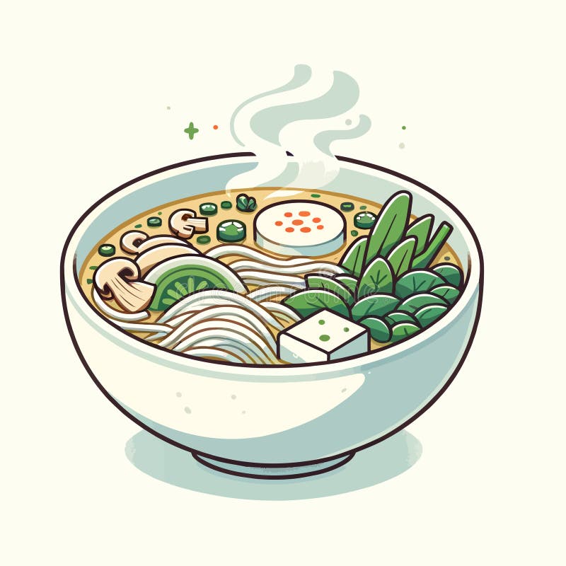 Vector Illustration of Simple Vegan Pho Stock Vector - Illustration of ...