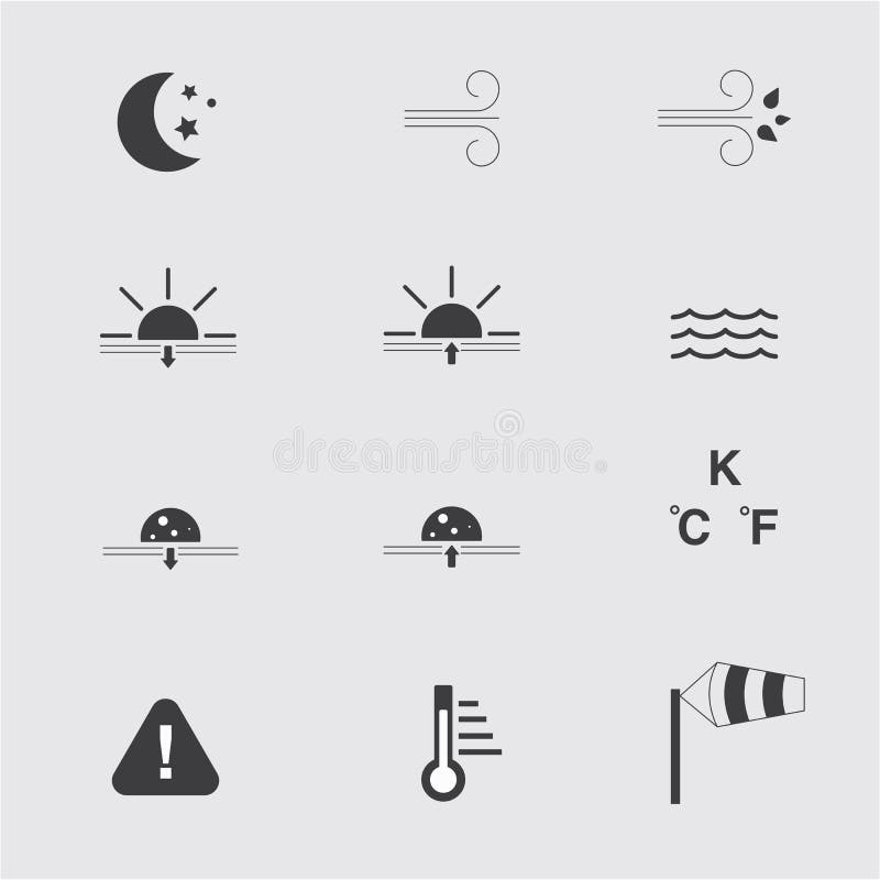 Vector Illustration of Simple Weather Icons Stock Illustration ...