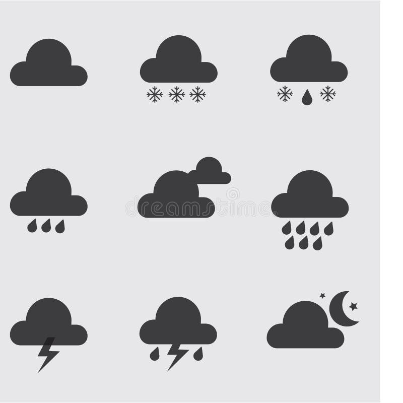 Vector Illustration of Simple Weather Icons Stock Illustration ...