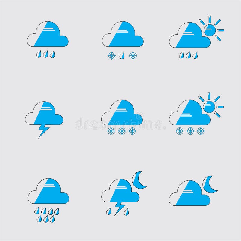 Vector Illustration of Simple Weather Icons Stock Illustration ...