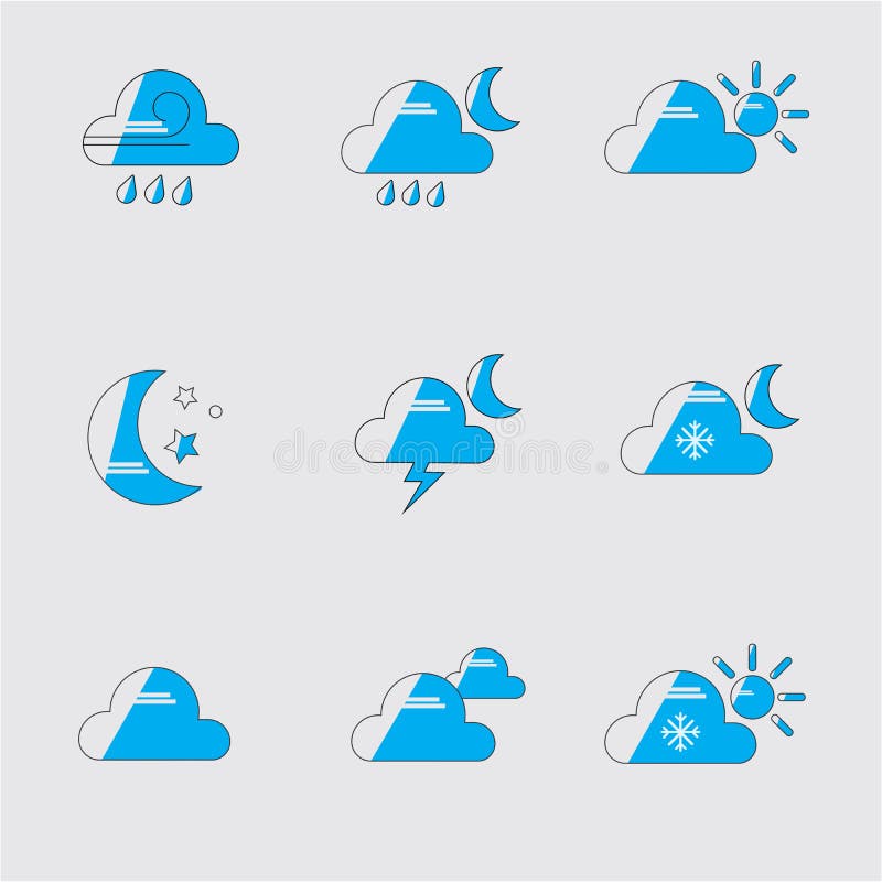 Vector Illustration of Simple Weather Icons Stock Illustration ...