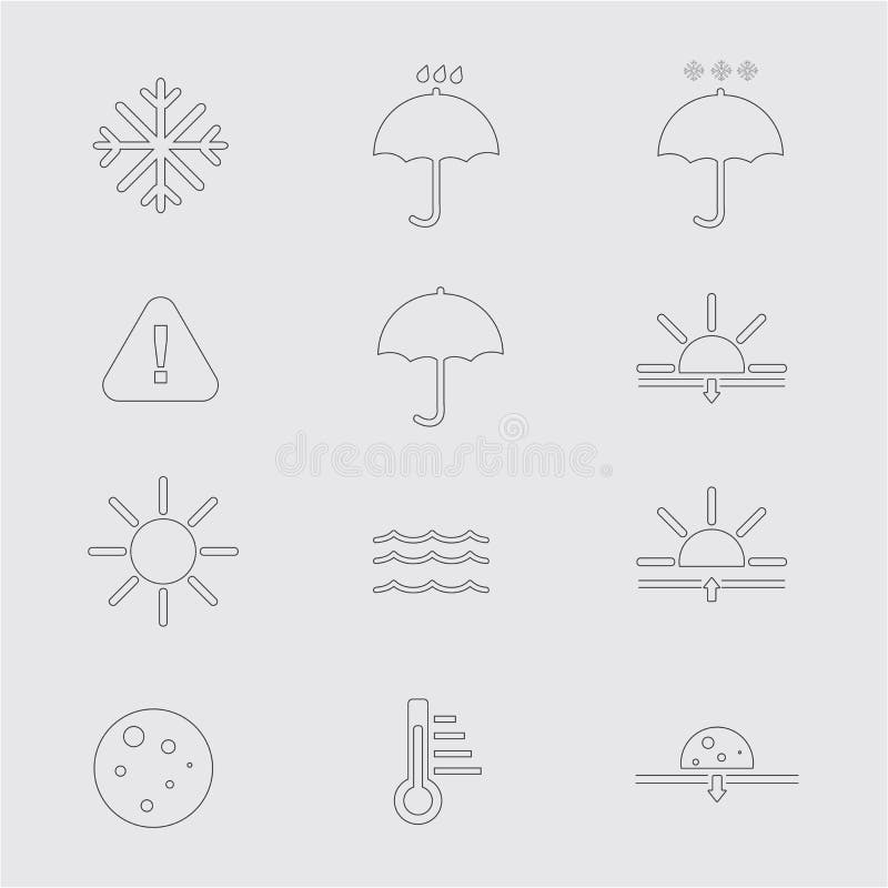 Vector Illustration of Simple Weather Icons Stock Illustration ...