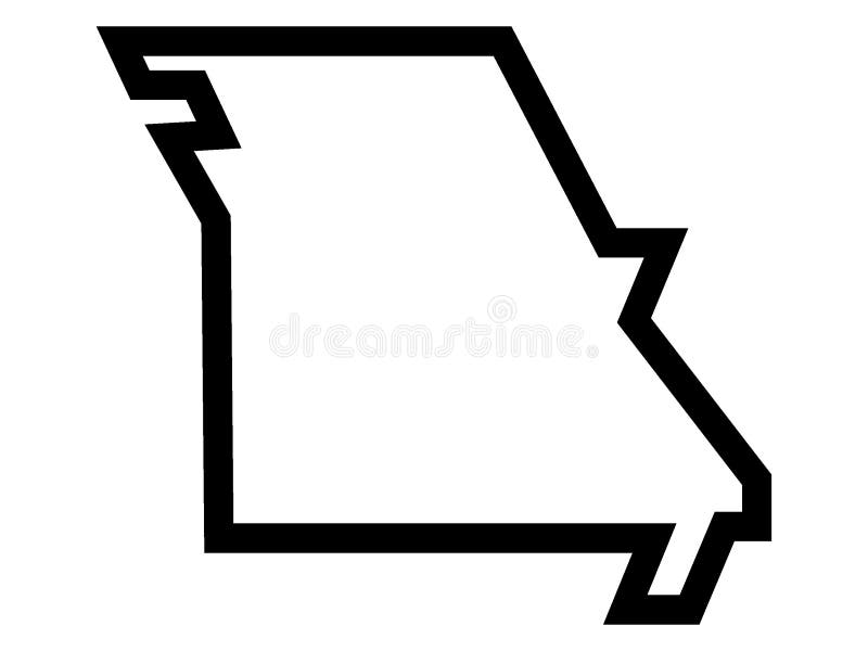 Simplified Map of US State of Missouri Stock Vector - Illustration of ...