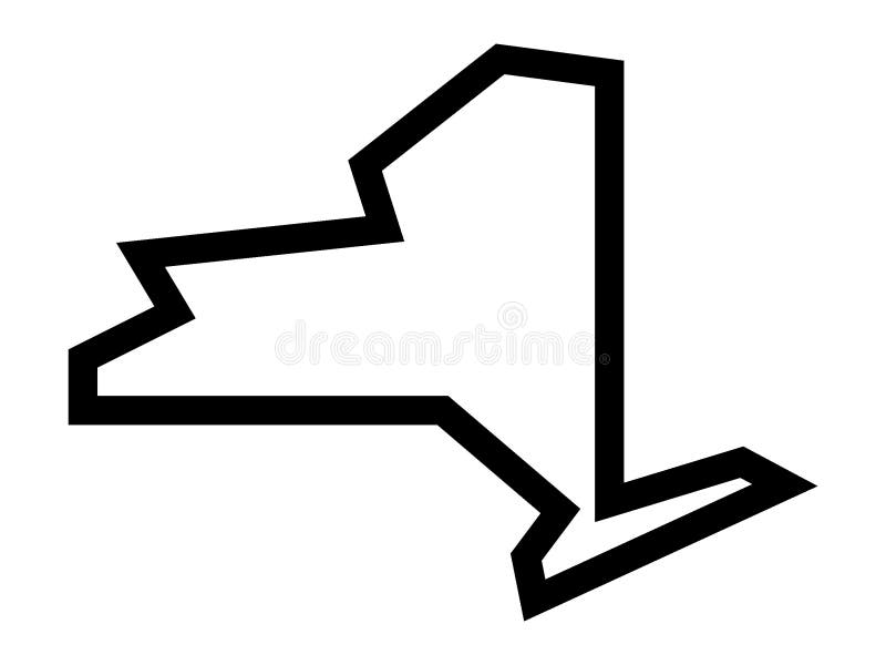 Simplified Map of US State of New York Stock Vector - Illustration of ...