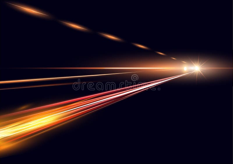 Vector Illustration Simulation of Night Traffic Long Exposure. High ...