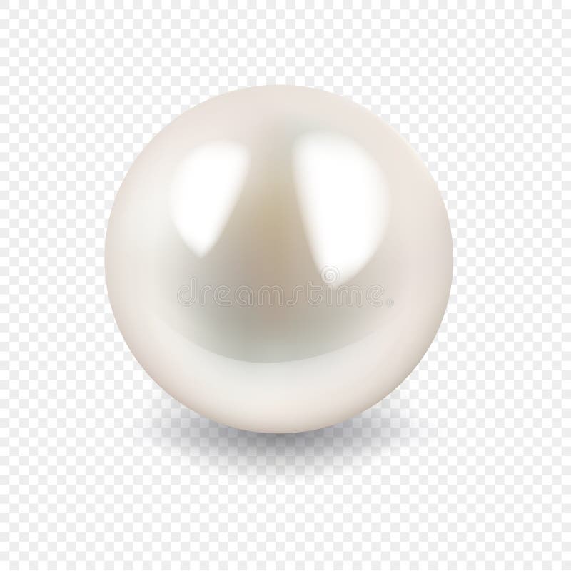 Set of Pearl Isolated on Transparent Background. Spherical Beautiful 3D ...